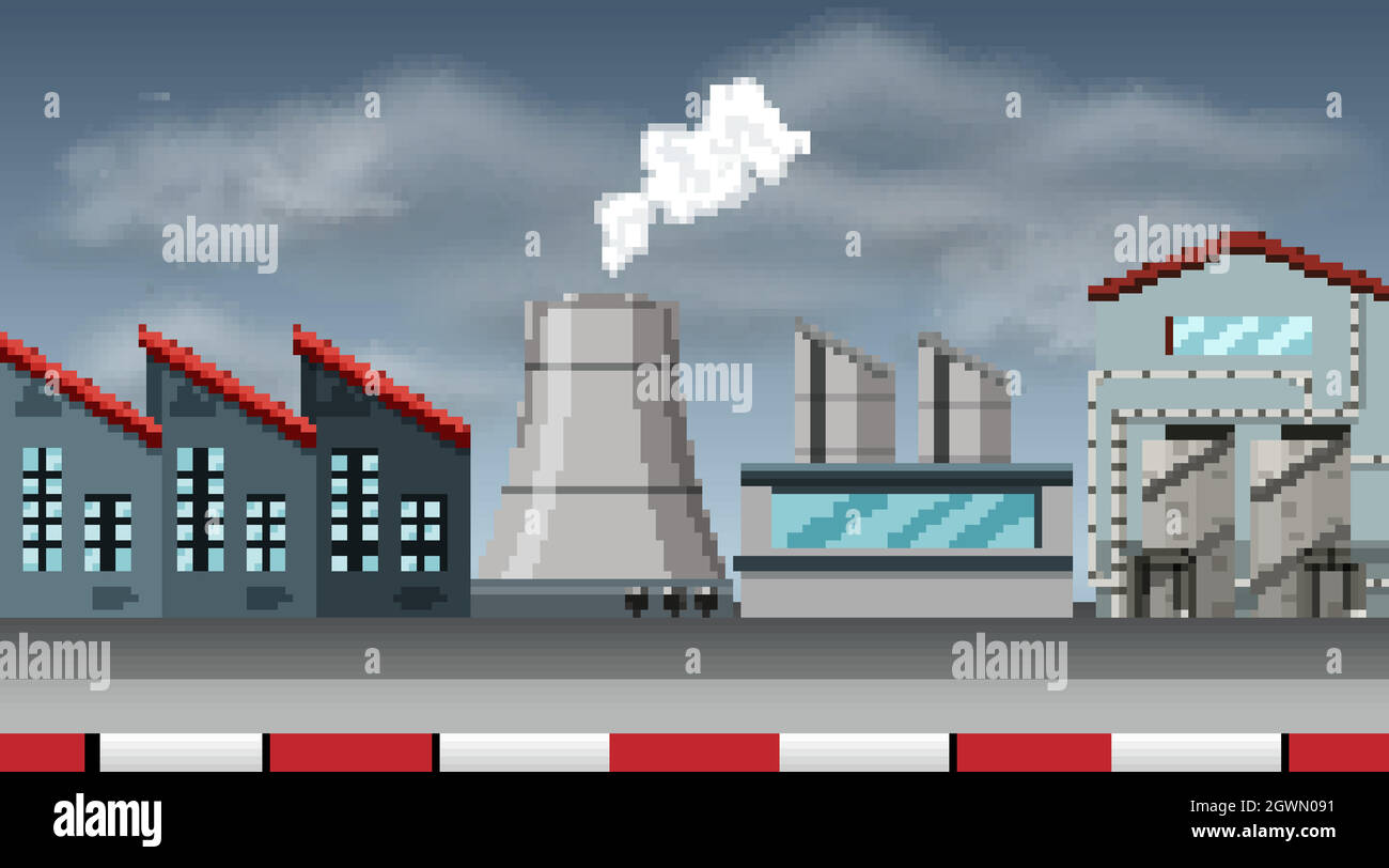 Pollution from factory theme scene in nature Stock Vector Image & Art ...