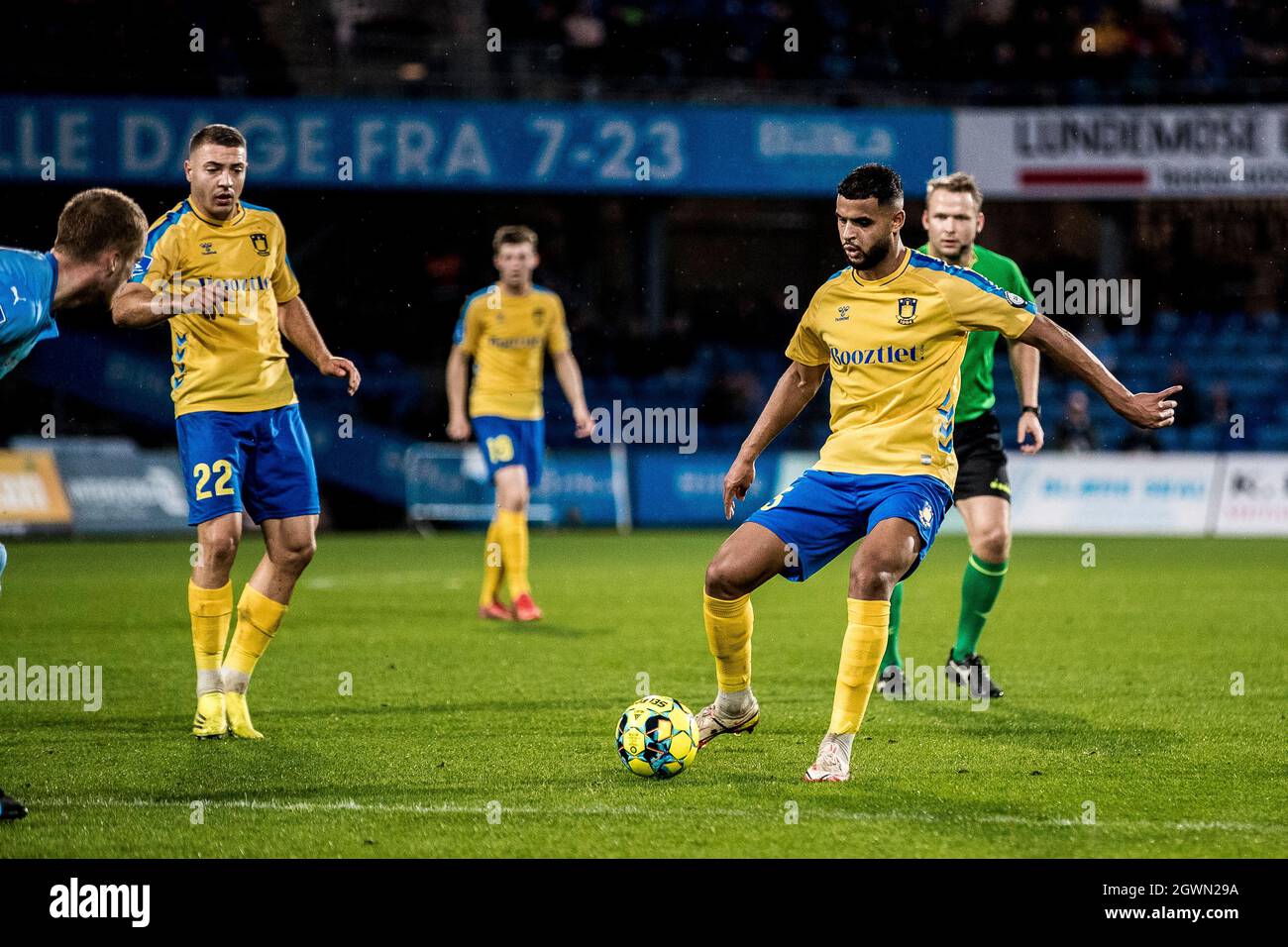 Randers, Denmark. 03rd Oct, 2021. Anis Ben Slimane (25) of Broendby IF ...