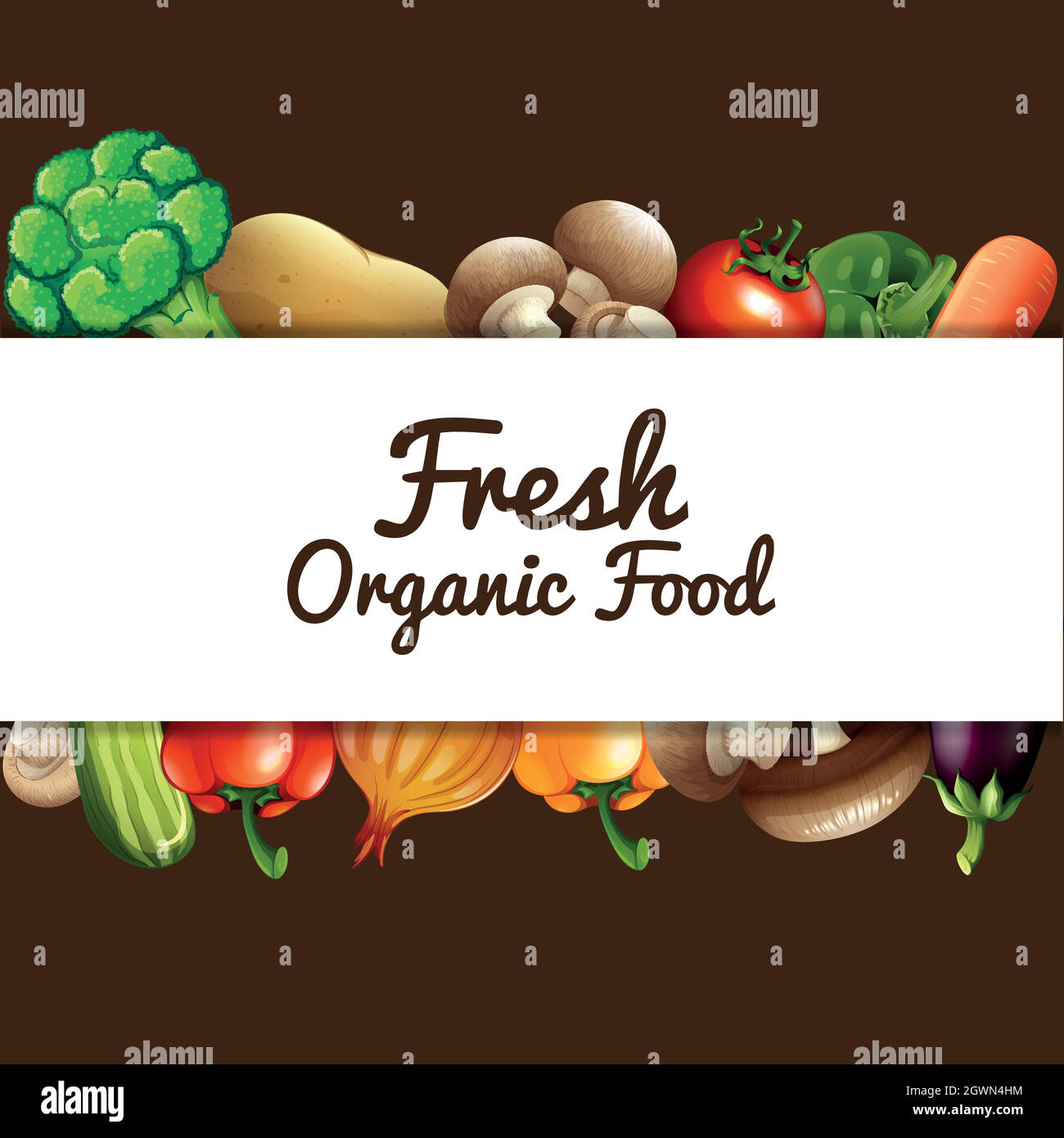 Poster design with fresh vegetables Stock Vector Image & Art - Alamy