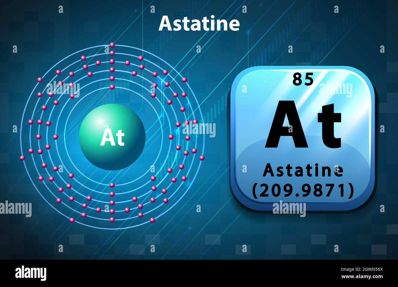 Symbol and electron diagram for Astatine Stock Vector Image & Art - Alamy
