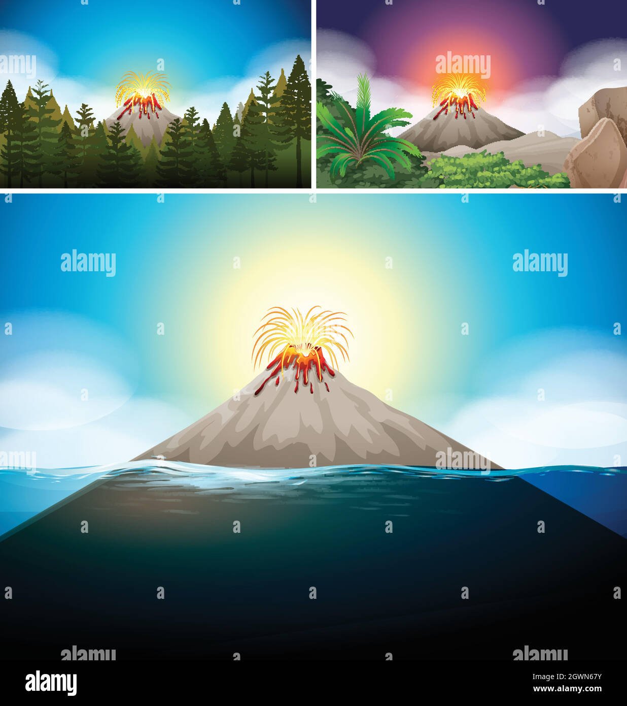 Jungle by the ocean Stock Vector Images - Alamy