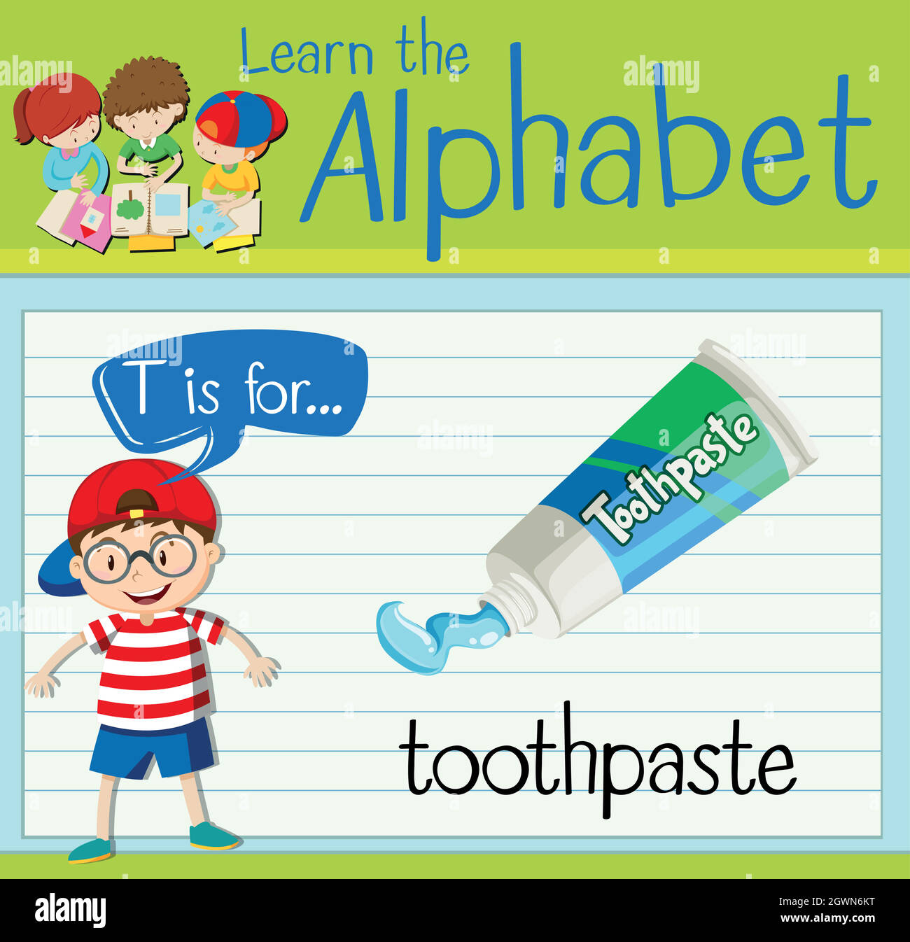 Flashcard letter T is for toothpaste Stock Vector Image & Art - Alamy