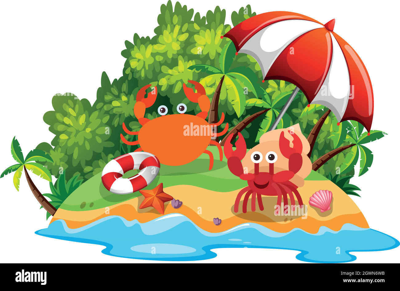 Two crabs on the island Stock Vector Image & Art - Alamy