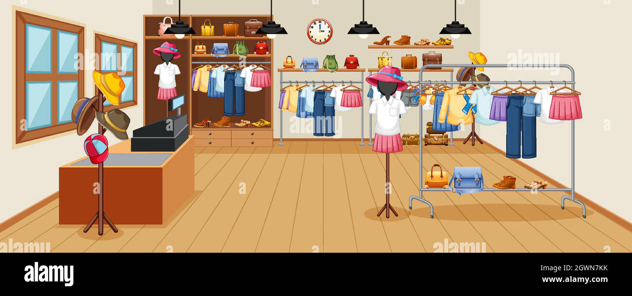 Fashion clothes store background Stock Vector Image & Art - Alamy