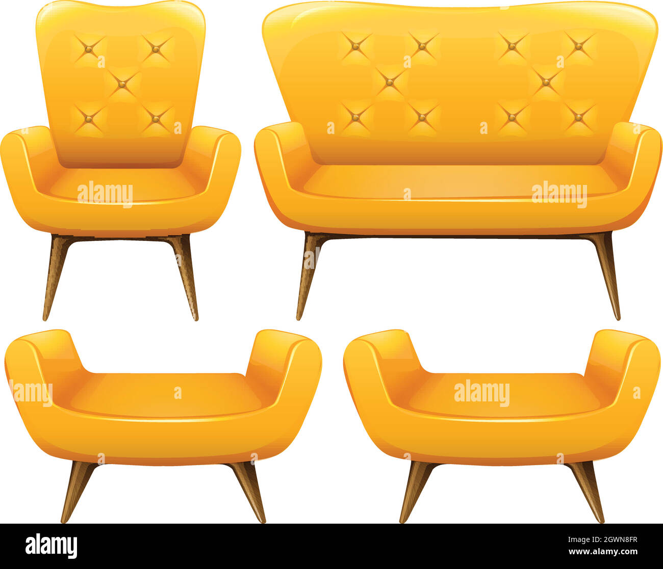 Different design of chairs in yellow color Stock Vector Image & Art - Alamy