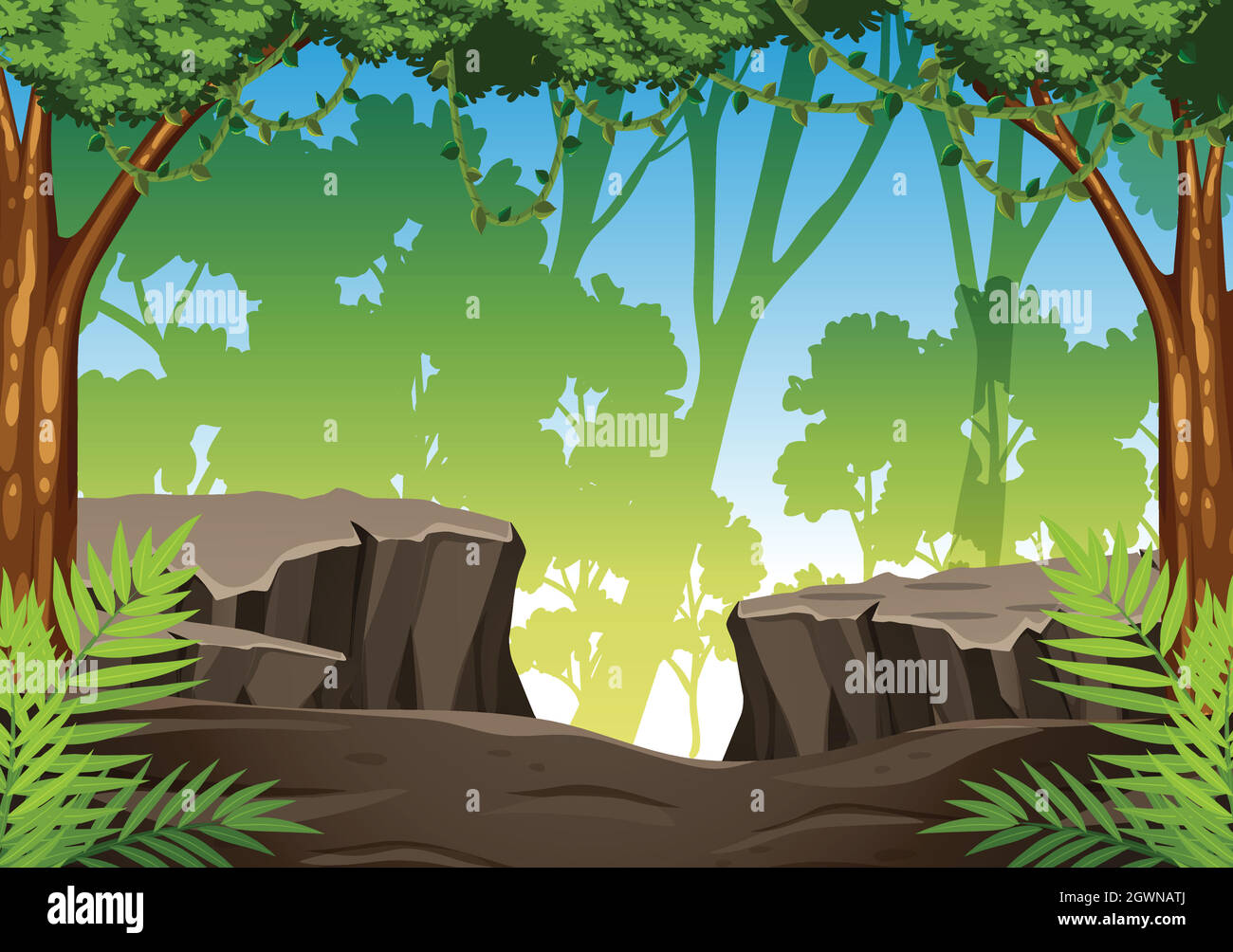 Clipart jungle background hi-res stock photography and images - Alamy