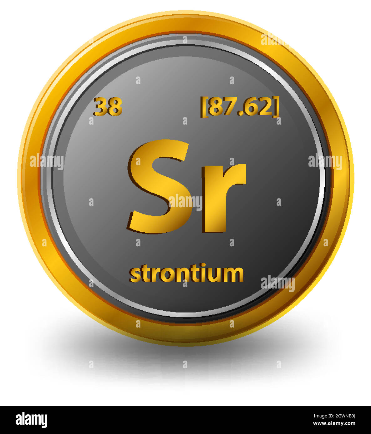 Strontium chemical element. Chemical symbol with atomic number and ...