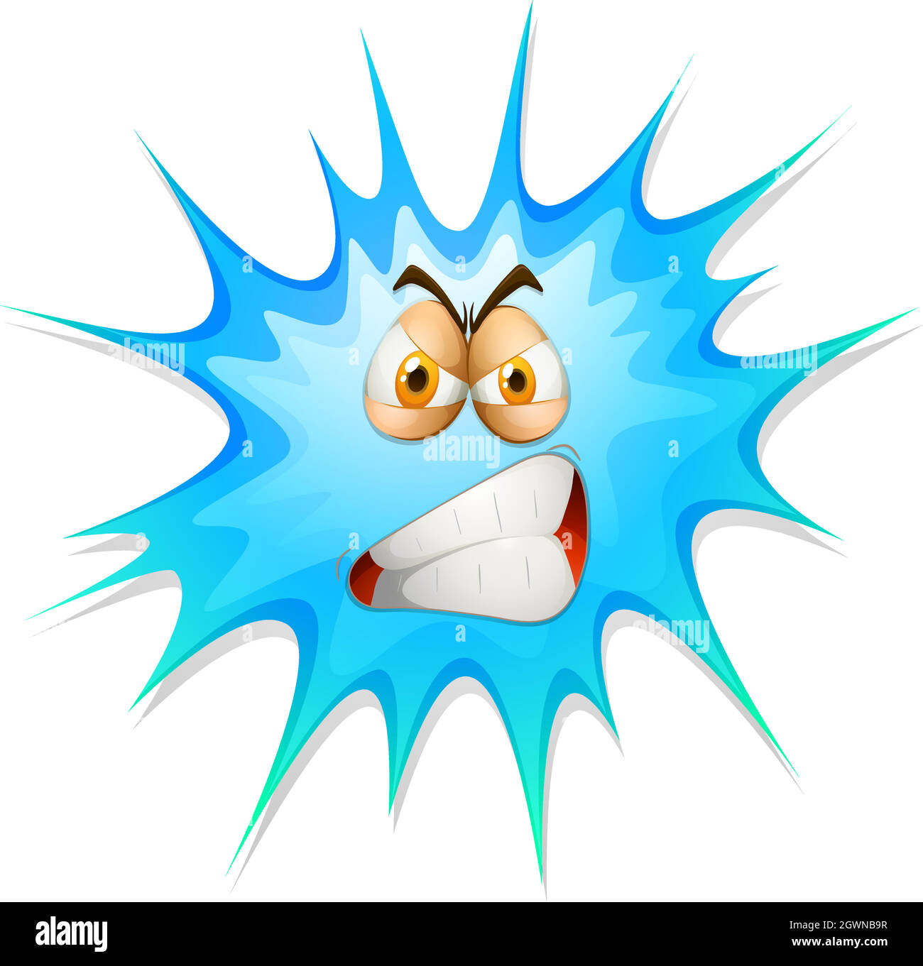 Angry face on blue splash Stock Vector Image & Art - Alamy