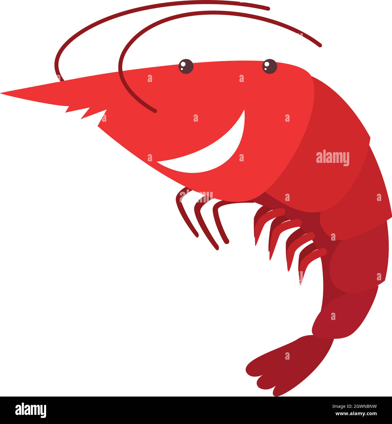 Red shrimp on white background Stock Vector Image & Art - Alamy