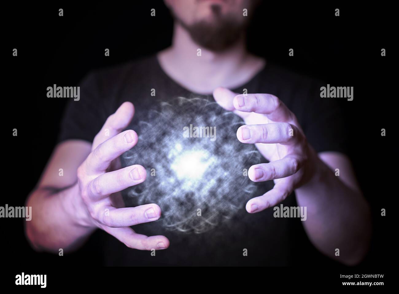 Man casting spell hi-res stock photography and images - Alamy