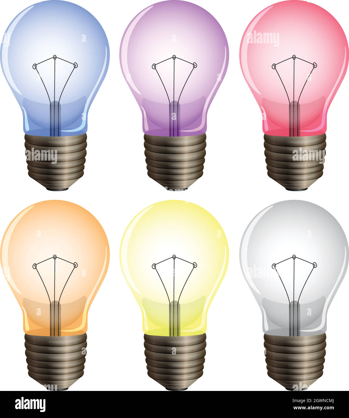 Six light bulbs Stock Vector Image & Art - Alamy