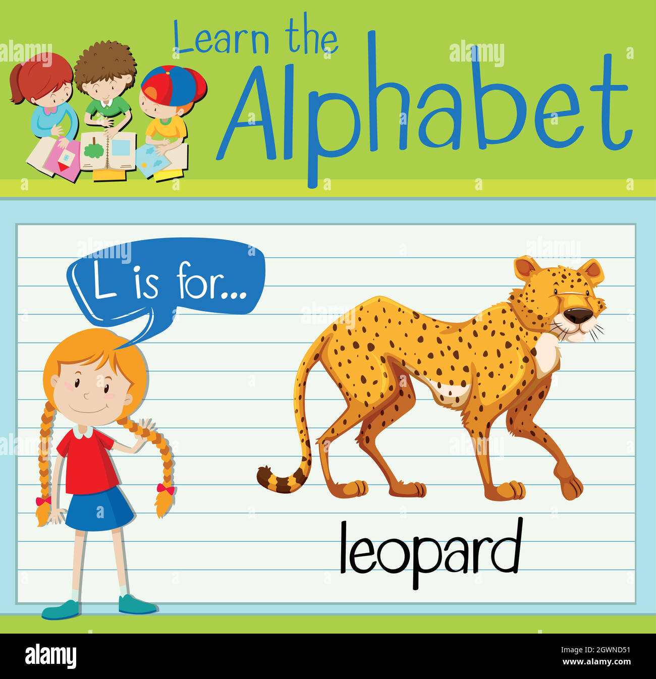 Flashcard letter L is for leopard Stock Vector Image & Art - Alamy
