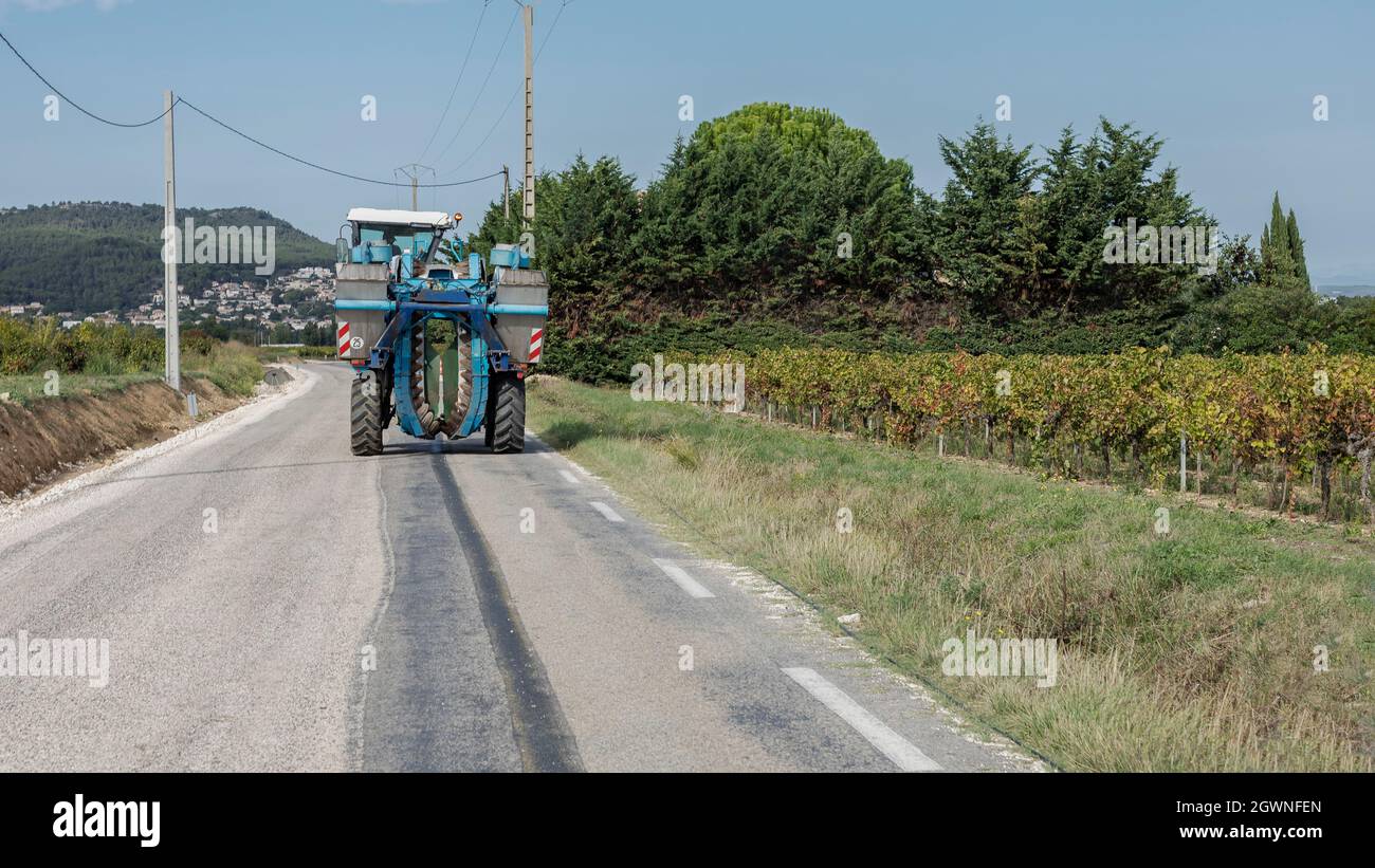 Grape harvester hi-res stock photography and images - Alamy