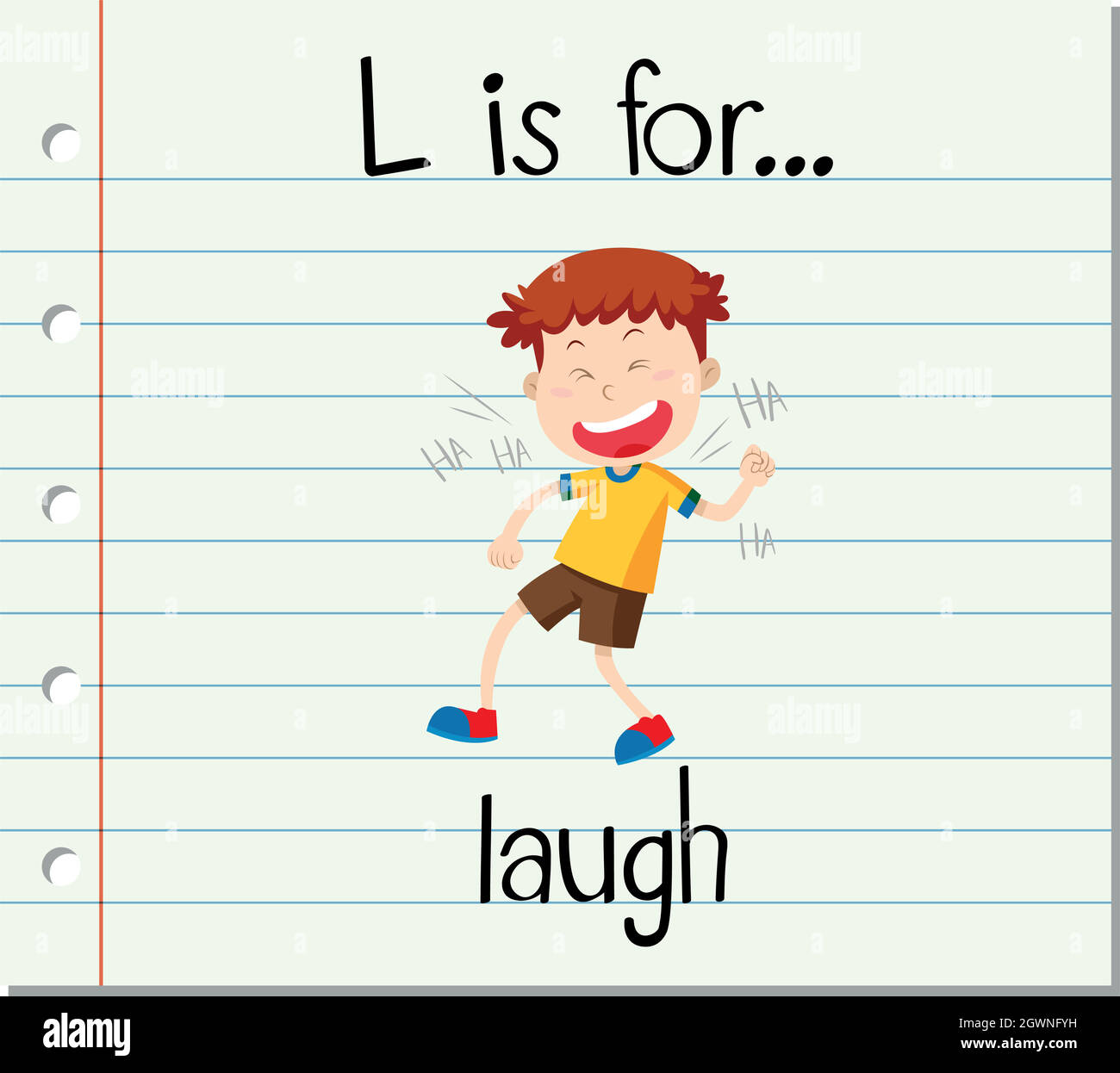 flashcard letter L is for laugh Stock Vector Image & Art - Alamy