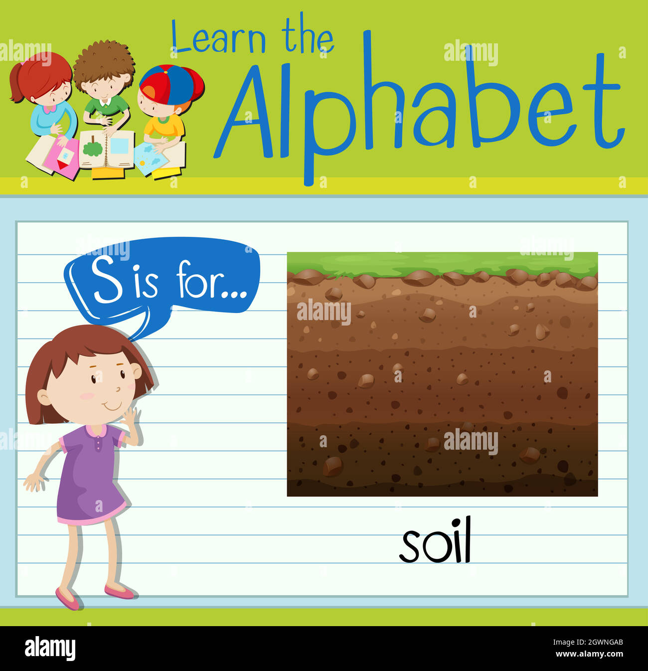 Flashcard letter S is for soil Stock Vector Image & Art - Alamy