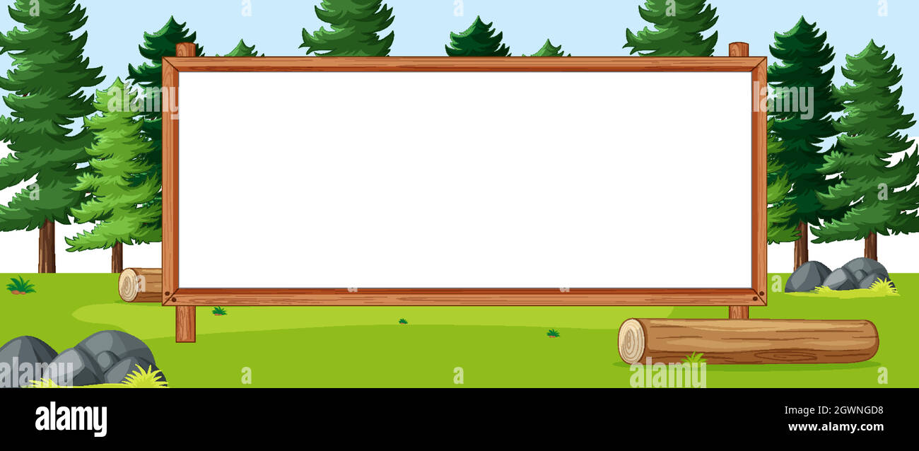 Empty poster in forest Stock Vector Images - Alamy