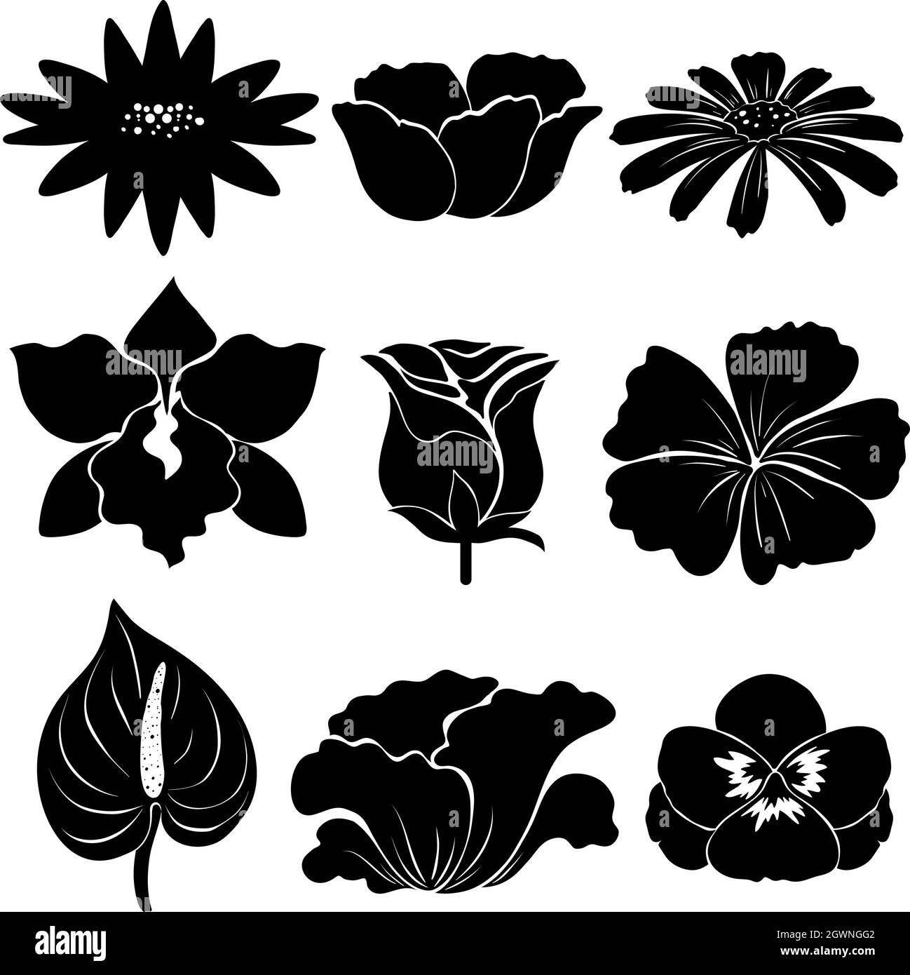 Simple flower designs Stock Vector Images - Alamy