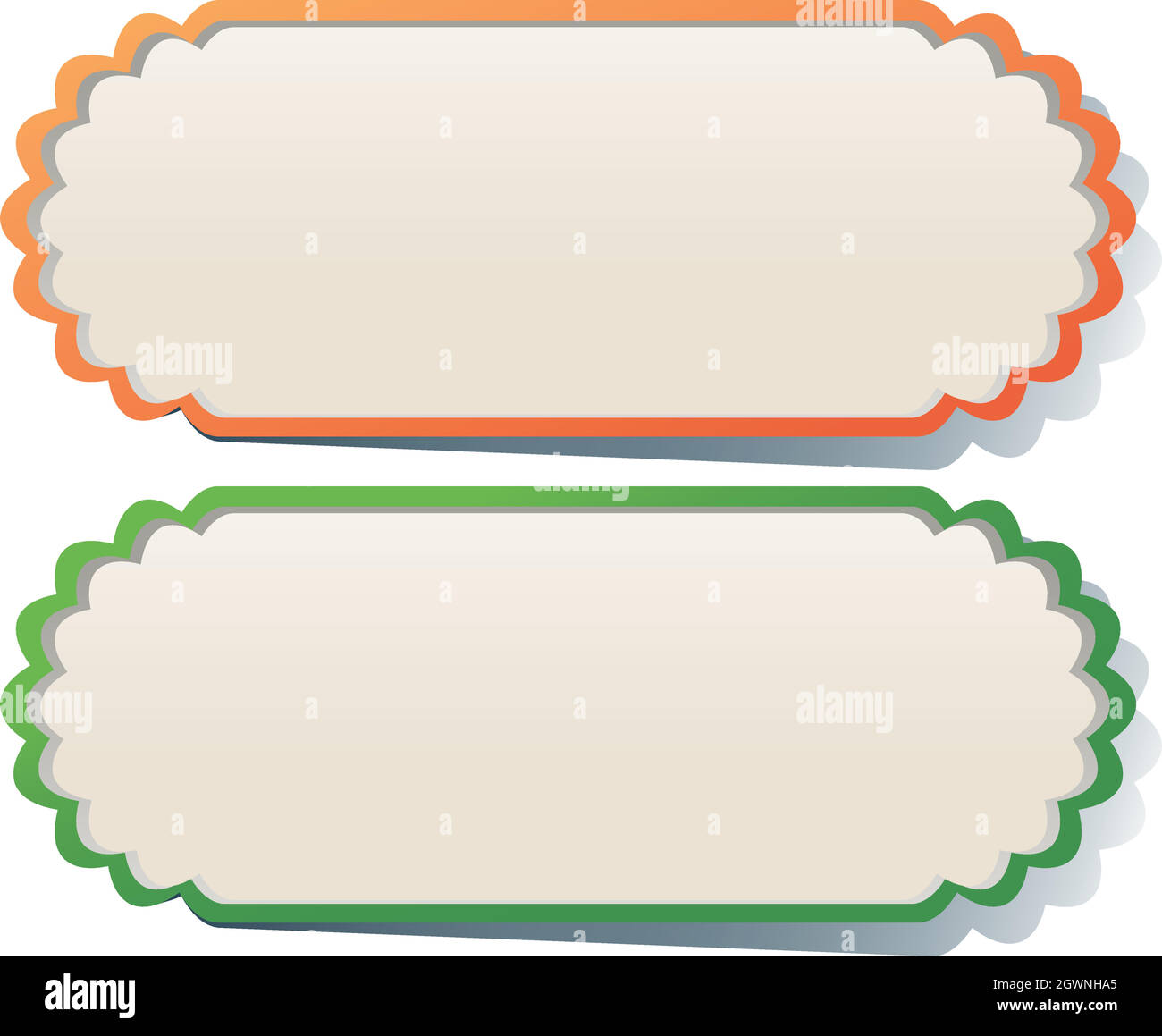 Two labels in orange and green Stock Vector Image & Art - Alamy