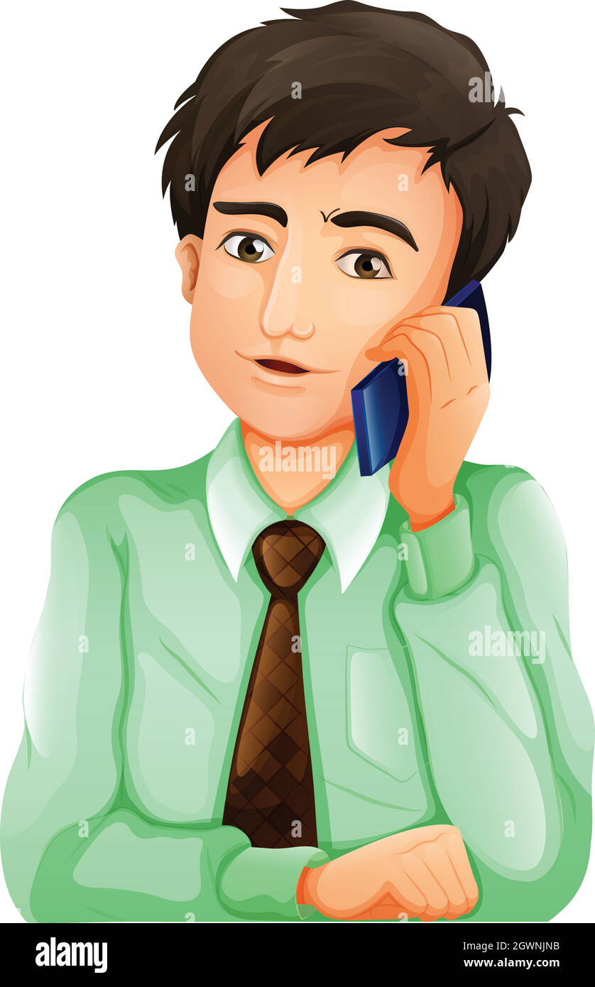 Male manager using phone Stock Vector Images - Alamy