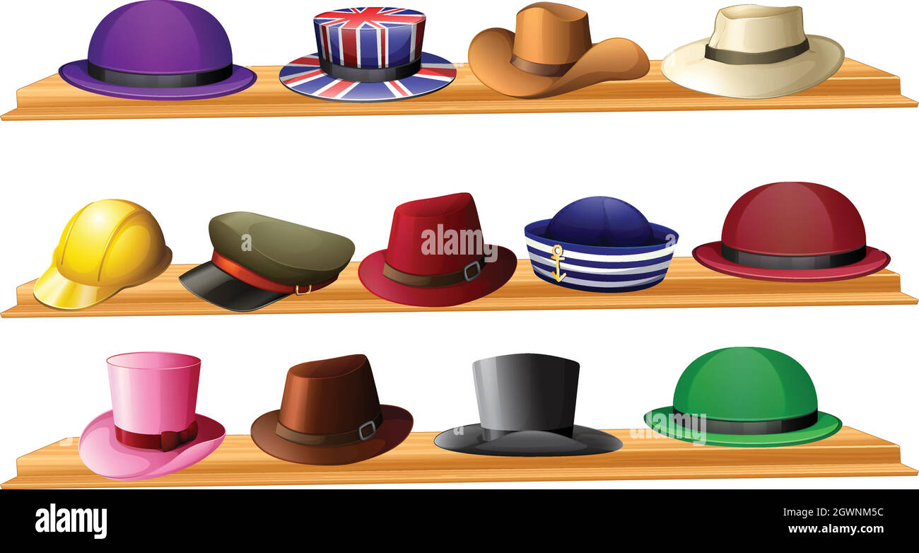 Different kind of hats Stock Vector Image & Art - Alamy