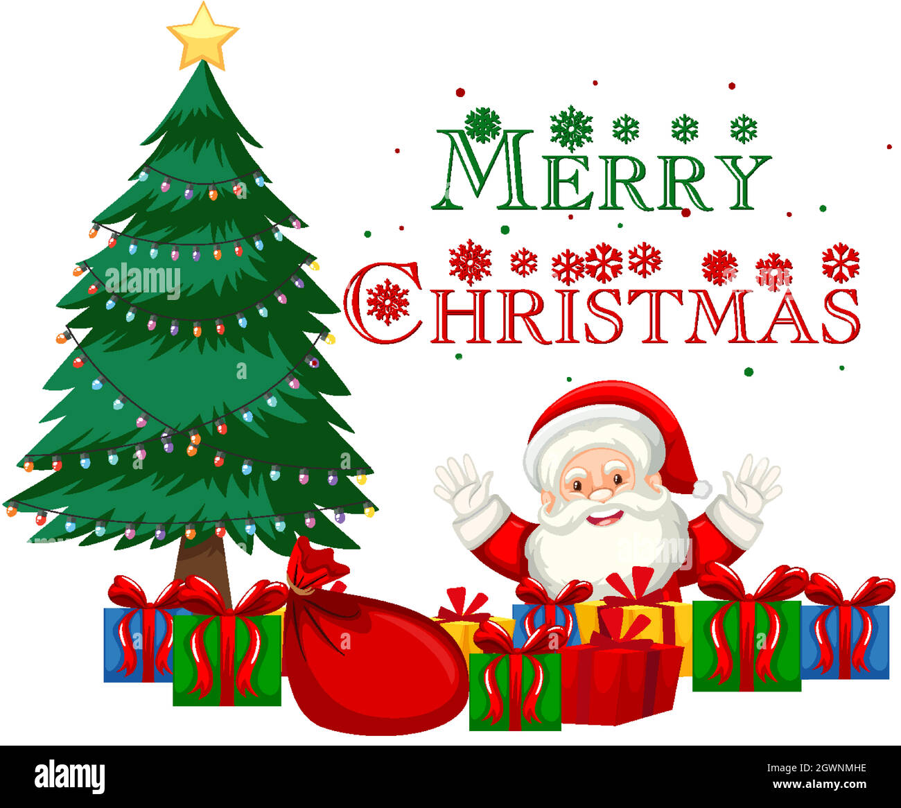 Christmas theme with Santa and presents Stock Vector Image & Art - Alamy