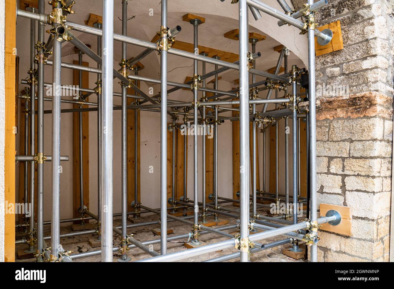 The historic center of Preci city at July 2020 after the earthquake of ...