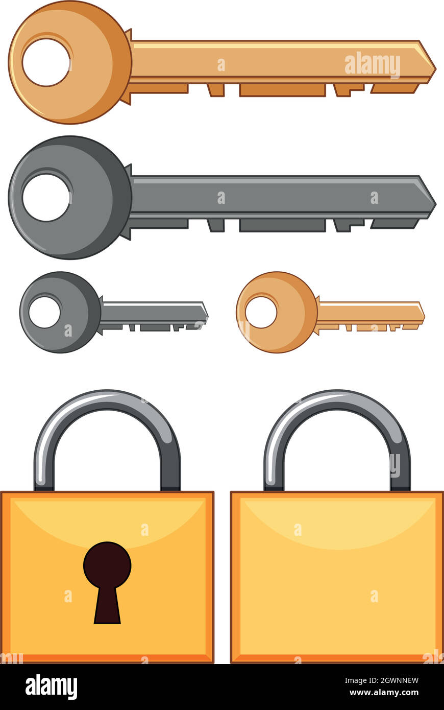 Locks and keys on white background Stock Vector Image & Art - Alamy