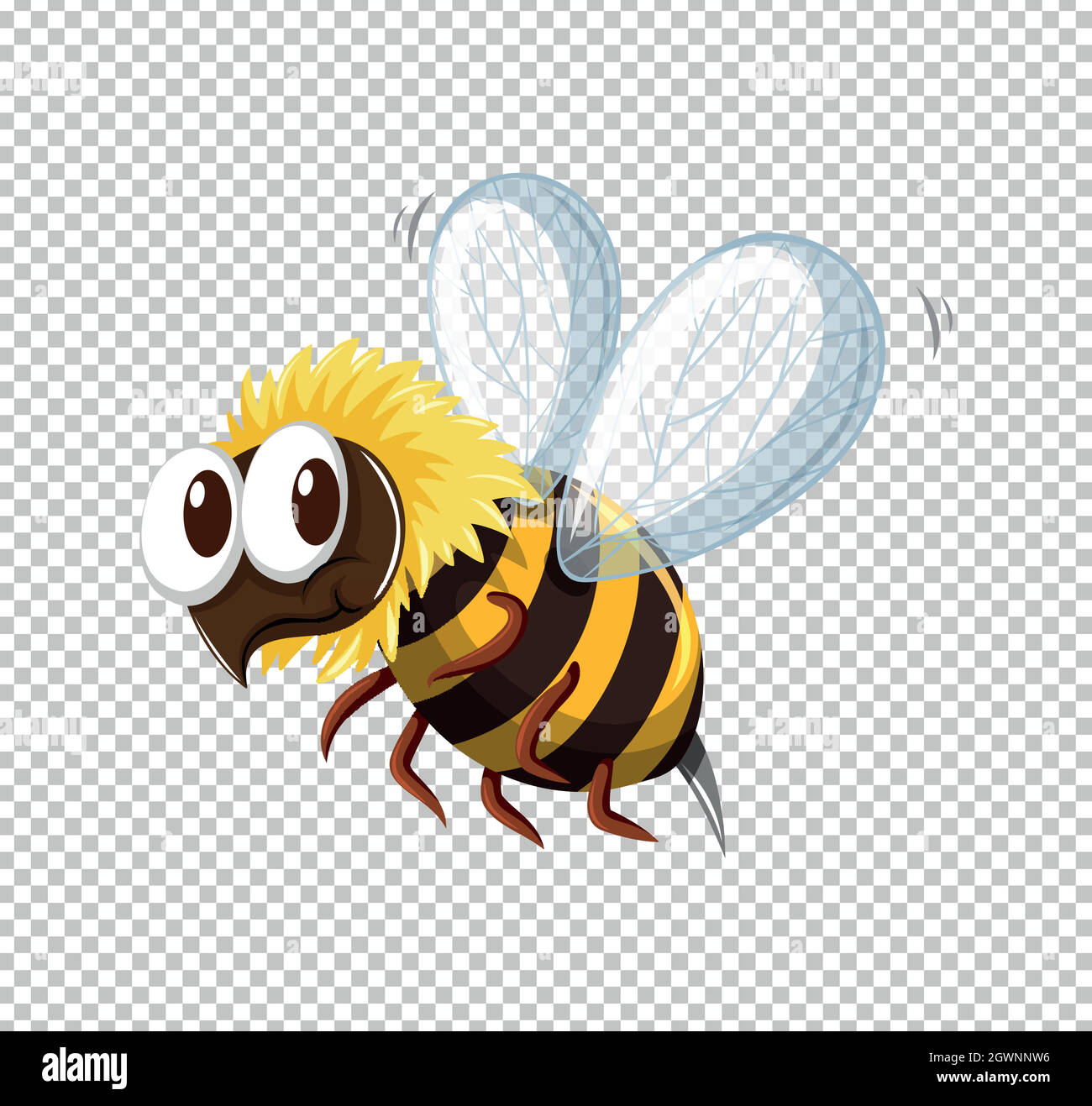 Little bee flying on transparent background Stock Vector Image & Art ...
