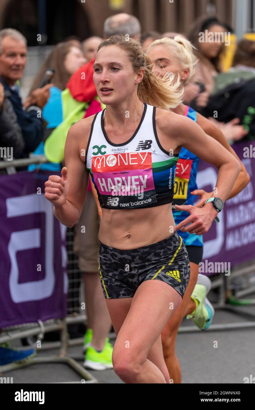 Rose Harvey running in the Virgin Money London Marathon 2021 Stock ...