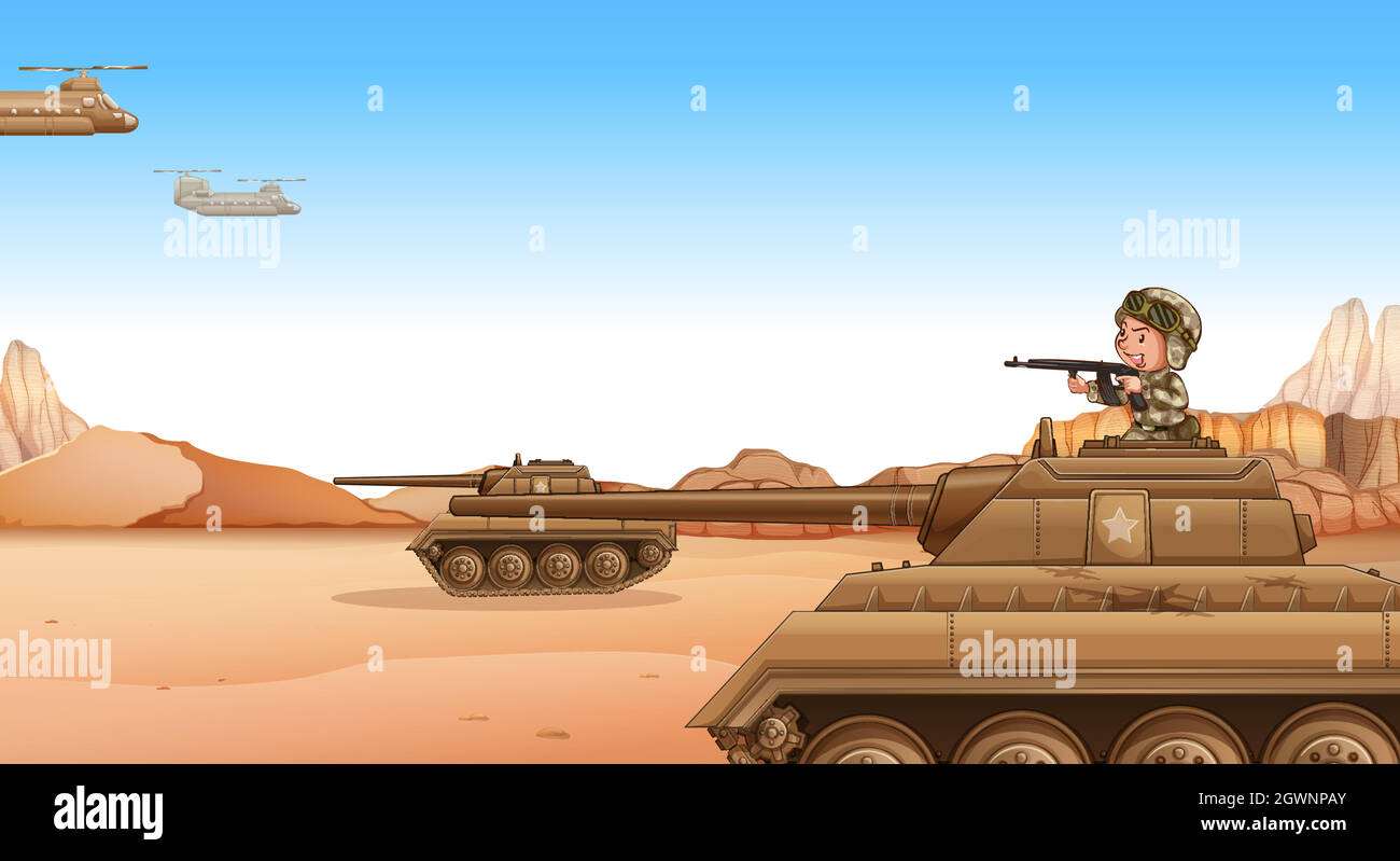 Cartoon firing tank hi-res stock photography and images - Alamy