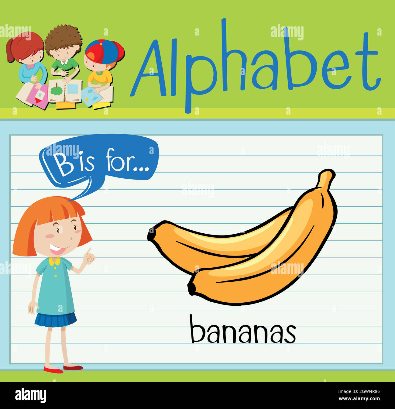 Flashcard alphabet B is for bananas Stock Vector Image & Art - Alamy