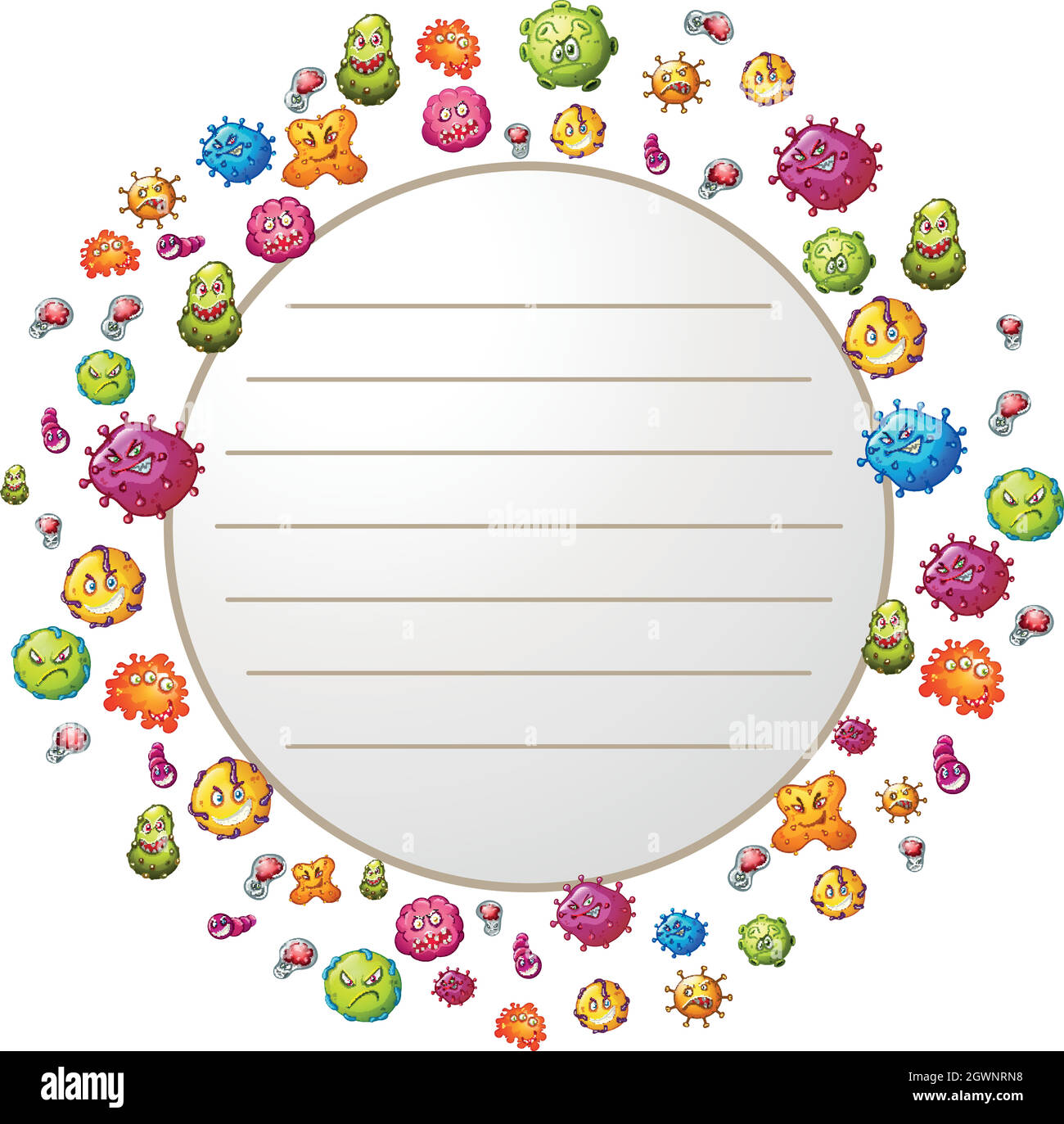 Border design with bacteria Stock Vector Image & Art - Alamy