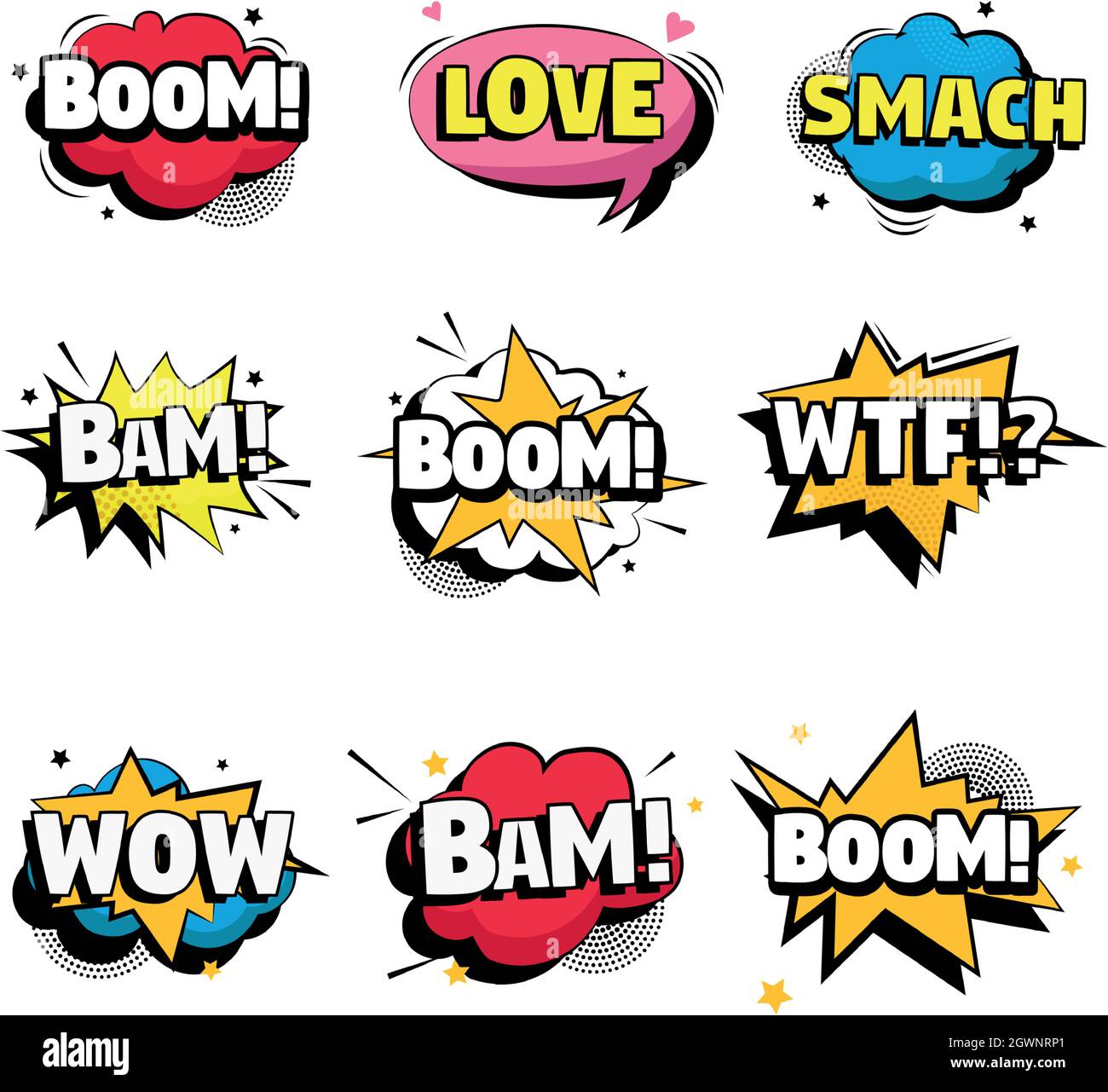 Comic book lettering collection on white background - Vector ...