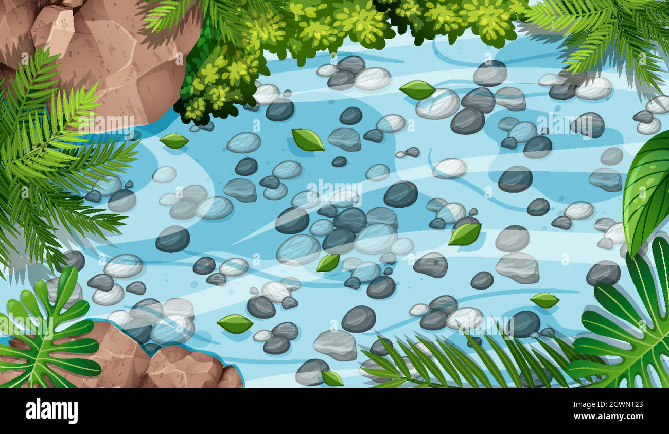 Aerial top view stream in Stock Vector Images - Alamy