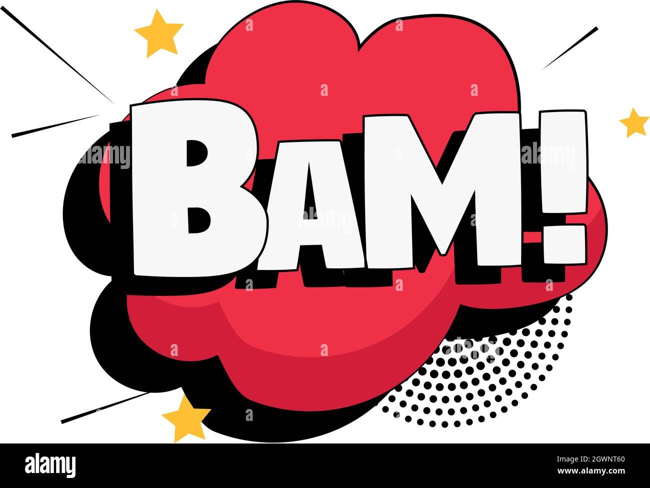 Comic lettering BAM on white background - Vector illustration Stock ...