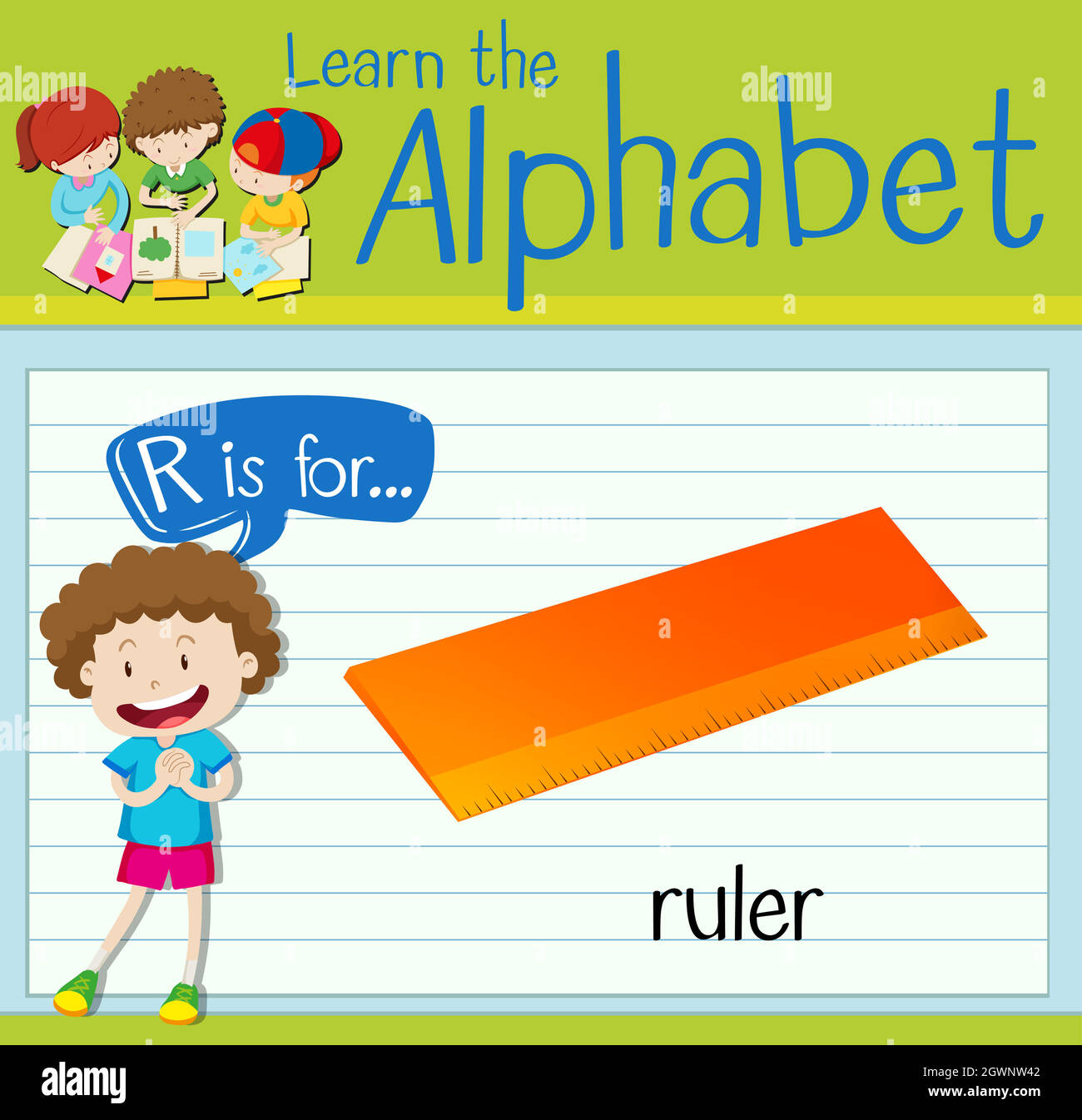Flashcard alphabet R is for ruler Stock Vector Image & Art - Alamy