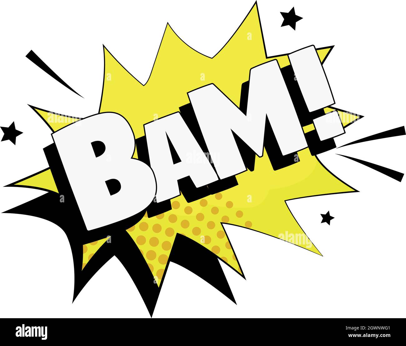 Comic lettering BAM on white background - Vector illustration Stock ...