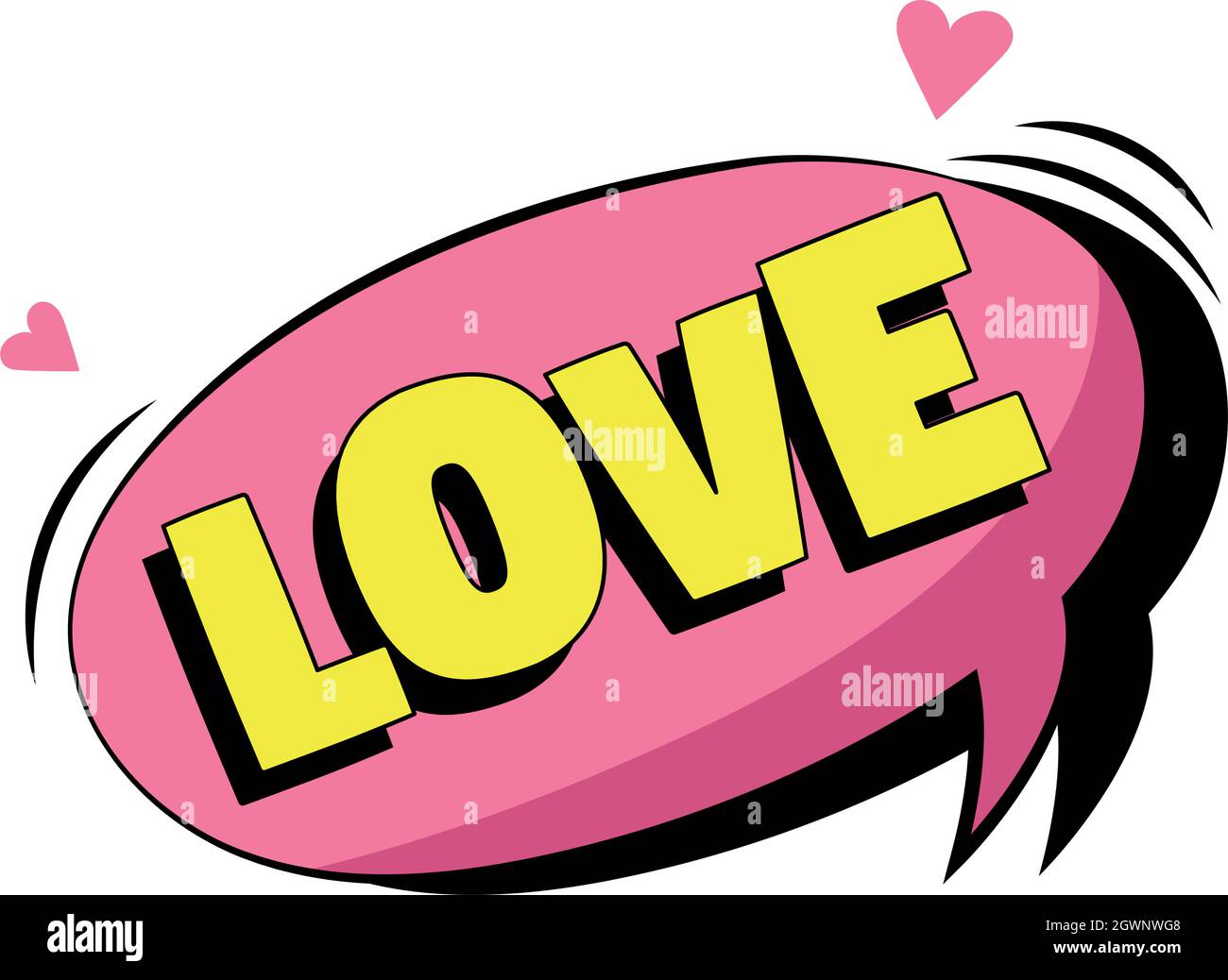 Comic lettering LOVE on white background - Vector illustration Stock ...