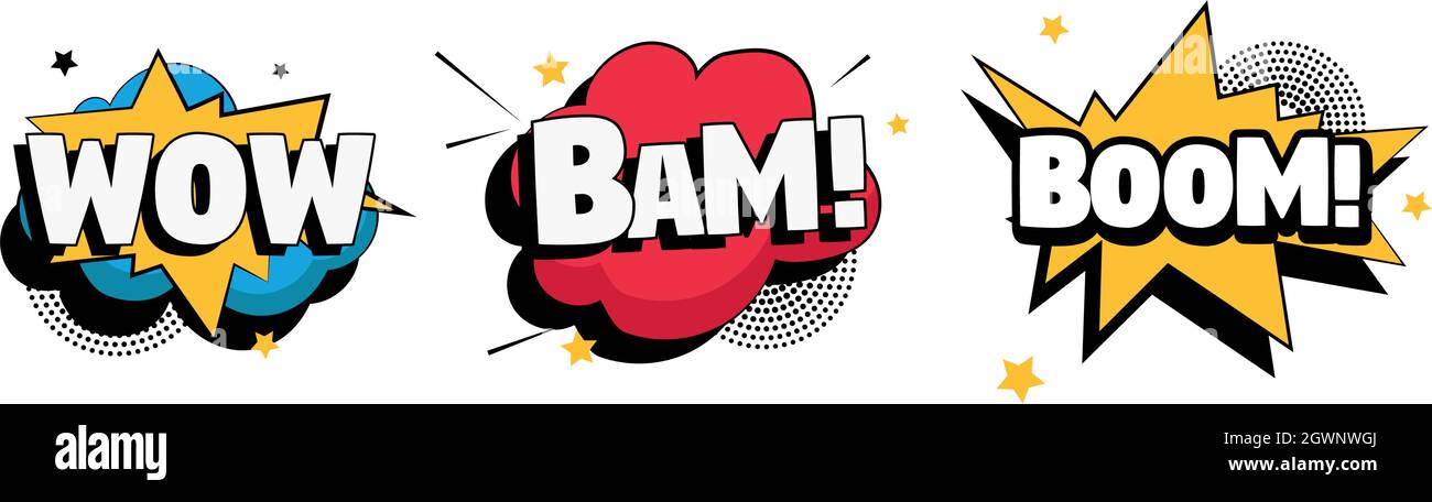 Comic book lettering collection on white background - Vector ...