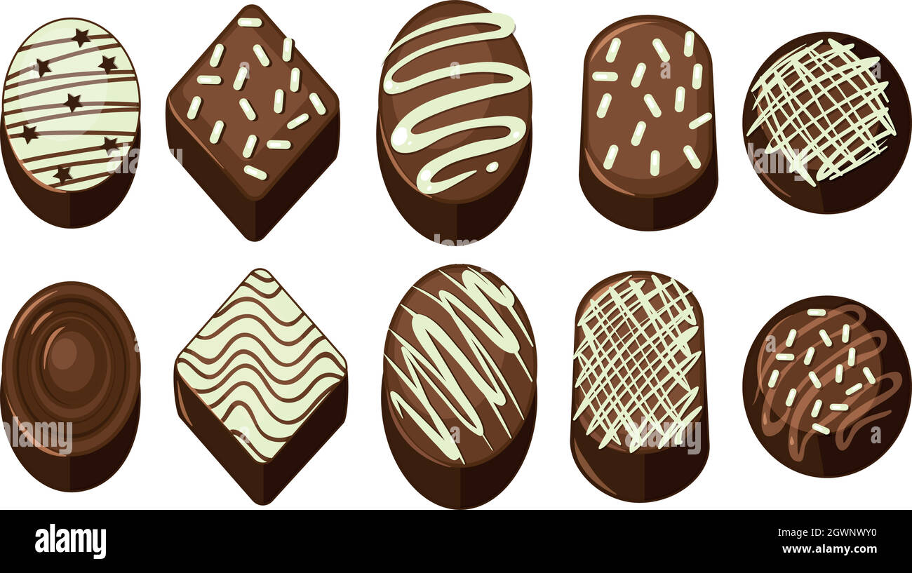 Different chocolate with various designs Stock Vector Image & Art - Alamy