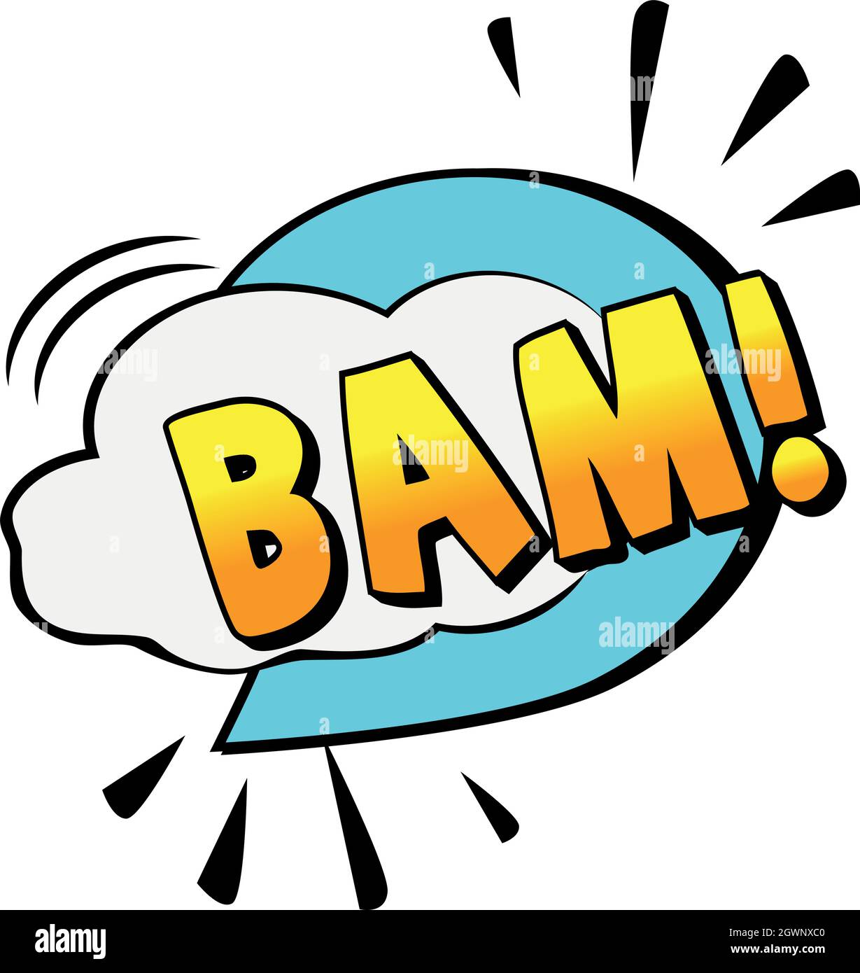 Comic lettering BAM on white background - Vector illustration Stock ...