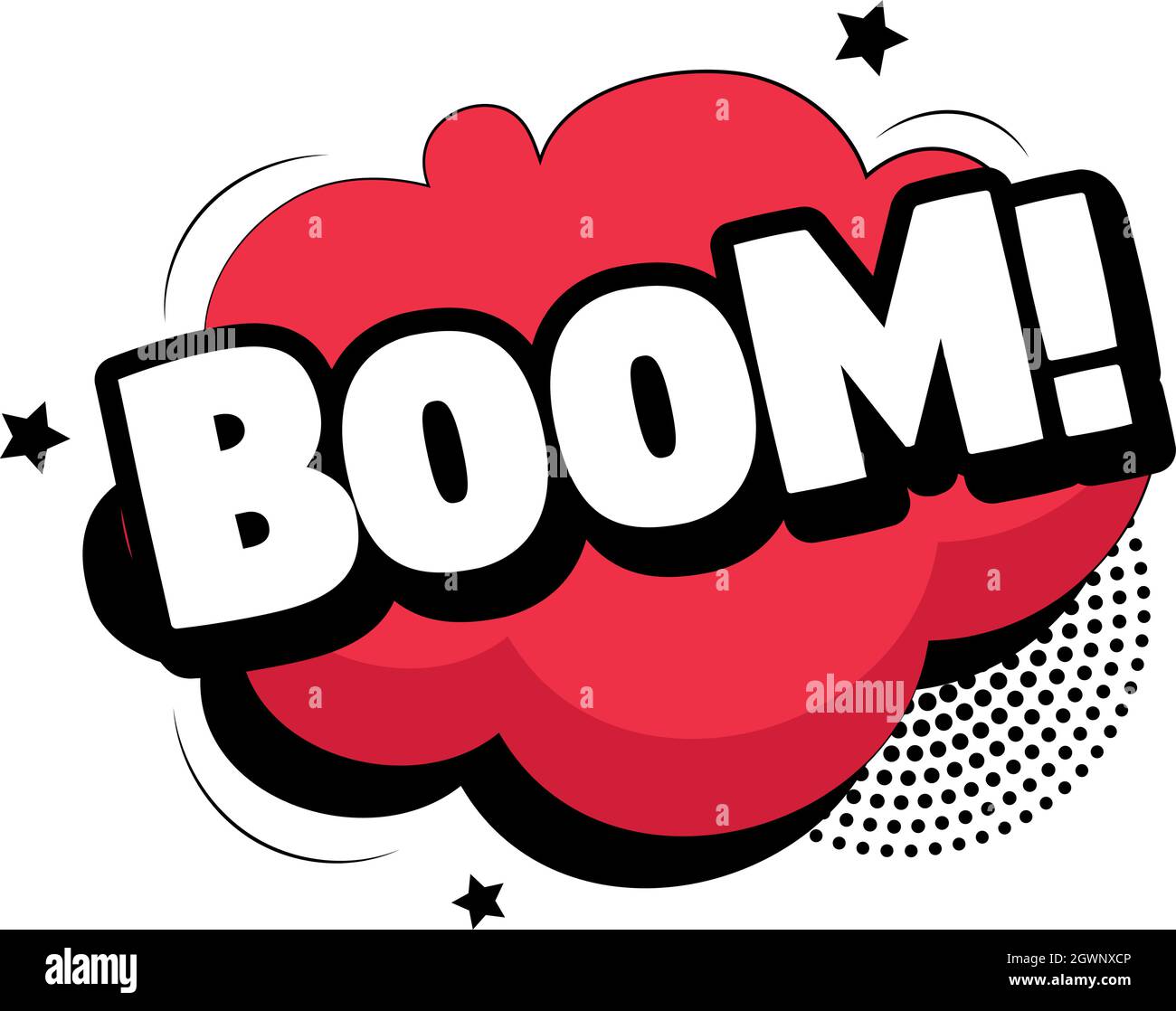 Comic lettering BOOM on white background - Vector illustration Stock ...