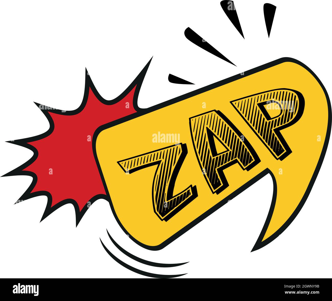 Comic lettering ZAP on white background - Vector illustration Stock ...