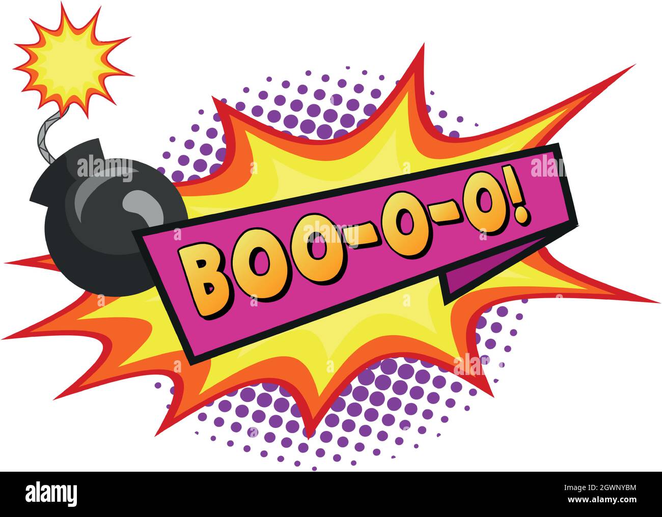 Comic lettering BOO-O-O on white background - Vector illustration Stock ...