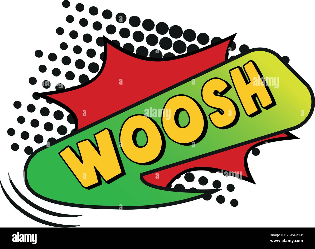 Comic lettering WOOSH on white background - Vector illustration Stock ...