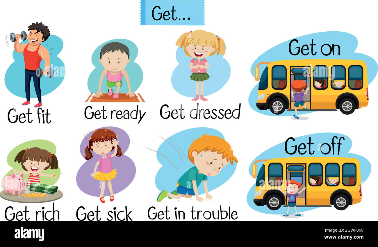 Words starting with verb get Stock Vector Image & Art - Alamy