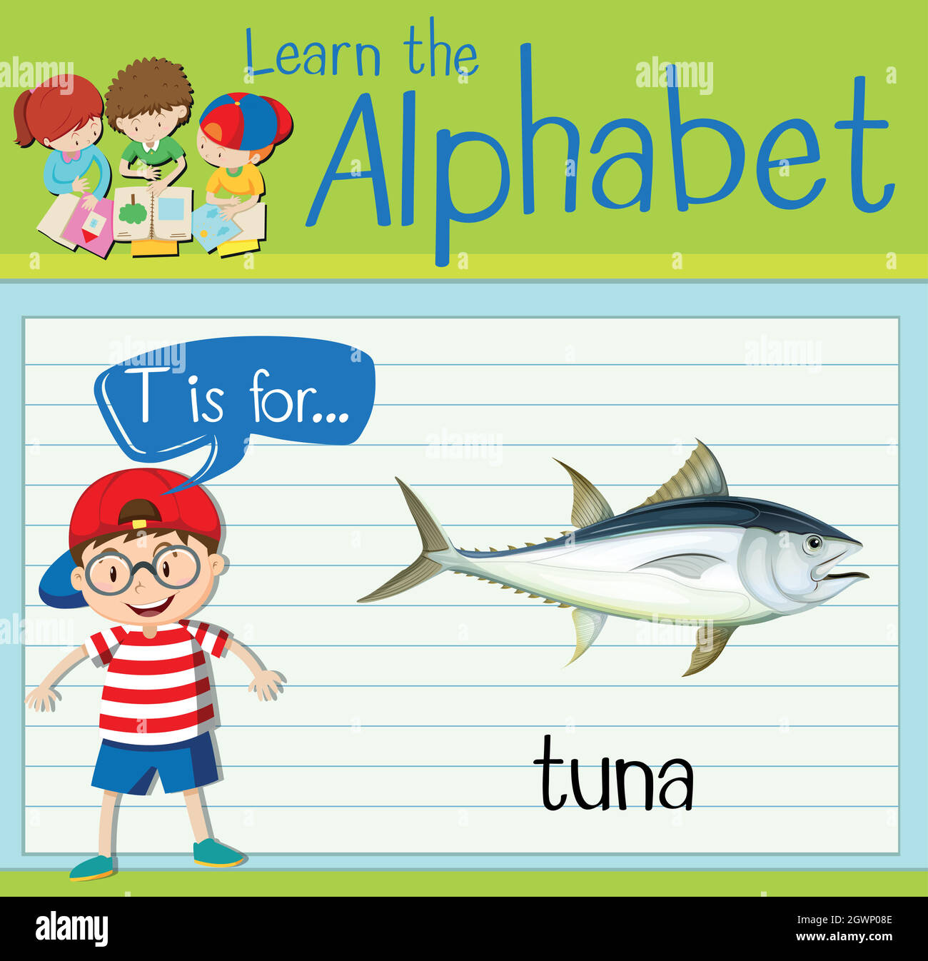 Flashcard letter T is for tuna Stock Vector Image & Art - Alamy