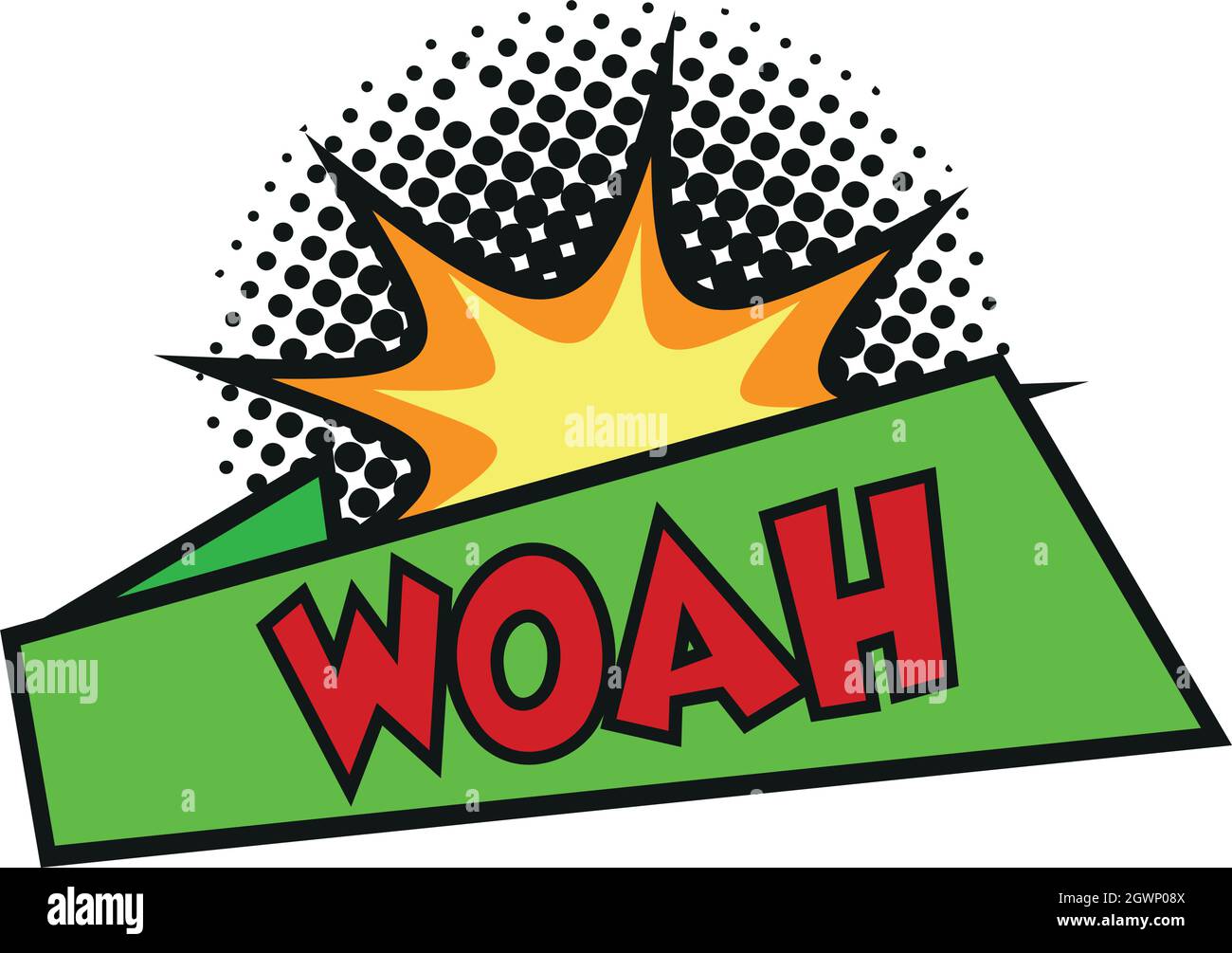 Comic lettering WOAH on white background - Vector illustration Stock ...