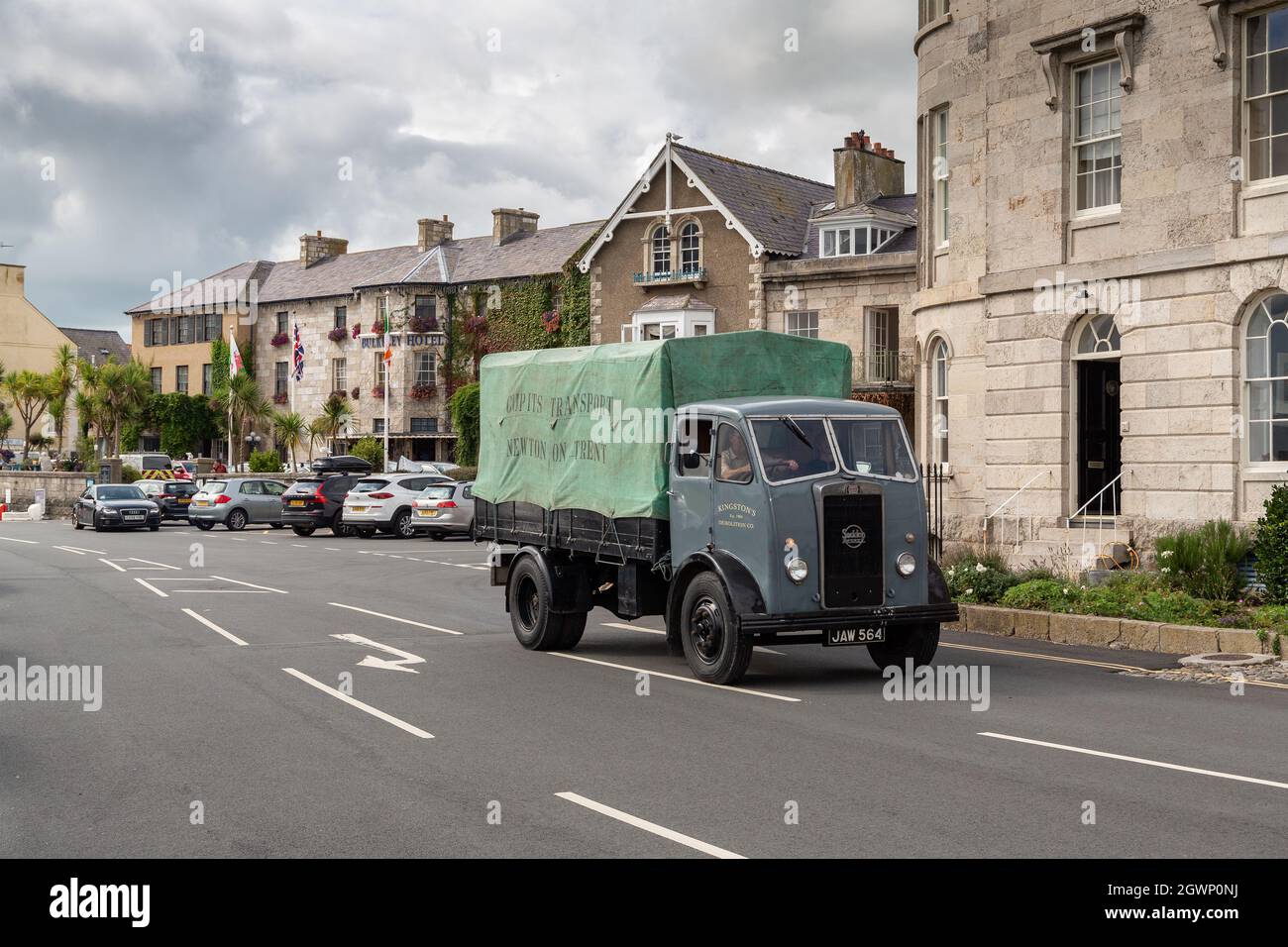 Beaumaris, Wales: Seddon Diesel lorry passing the Bulkeley Hotel after ...