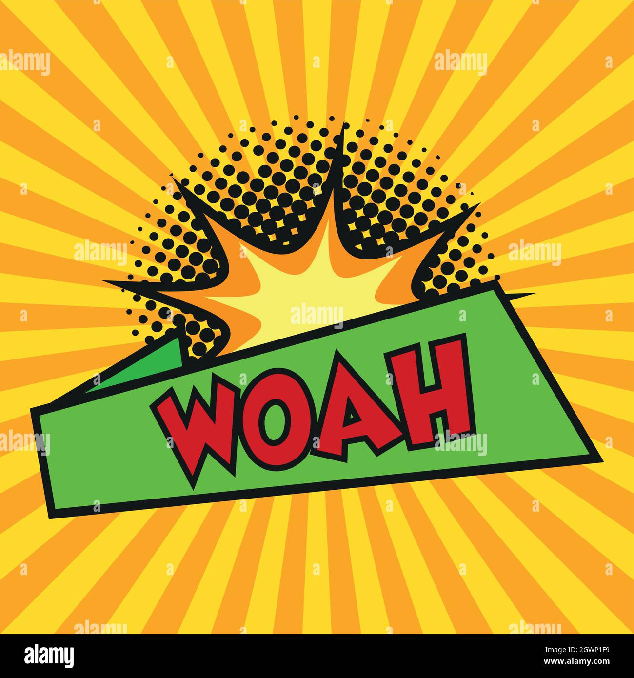 Comic zoom inscription WOAH on a colored background - Vector ...